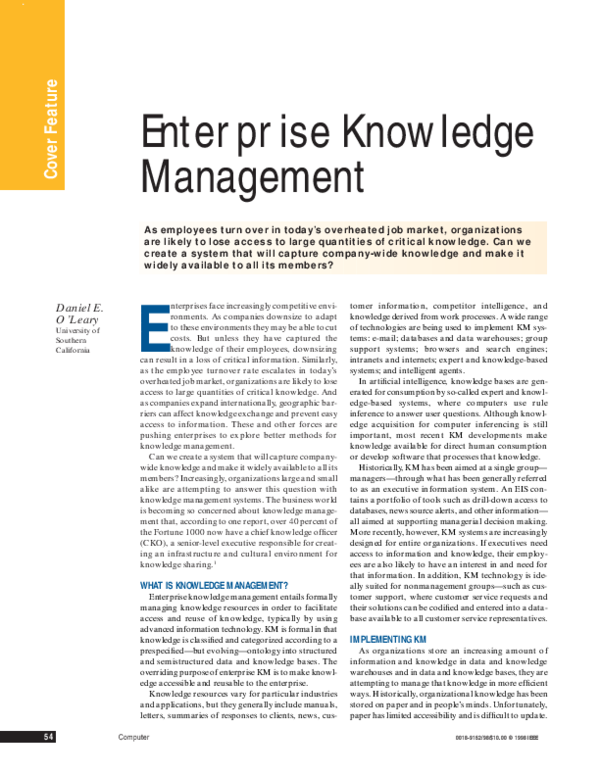 (PDF) Enterprise knowledge management
