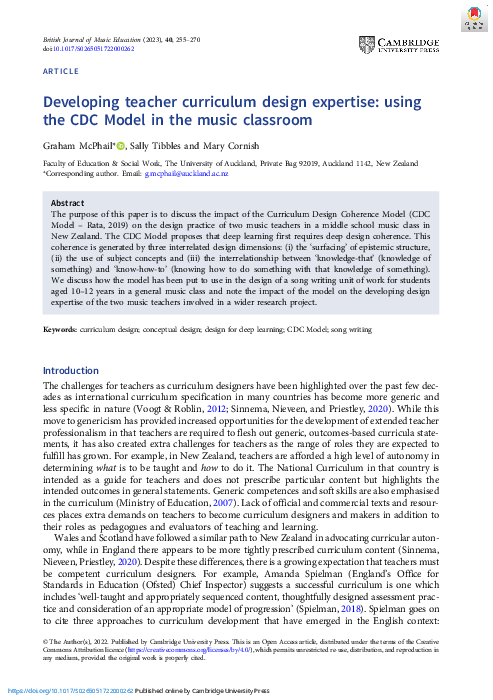 (PDF) Developing teacher curriculum design expertise: using the CDC ...