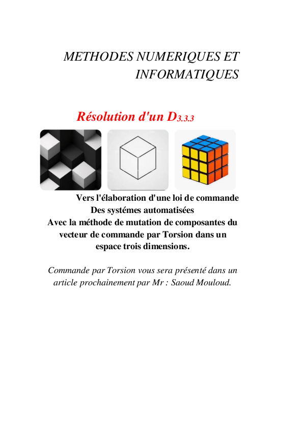 (PDF) METHODES NUMERIQUES ET INFORMATIQUES