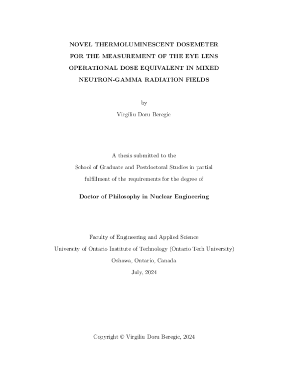 (PDF) NOVEL THERMOLUMINESCENT DOSEMETER FOR THE MEASUREMENT OF THE EYE ...