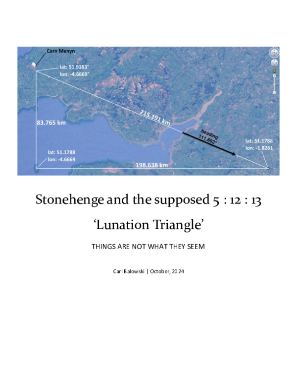 (PDF) Stonehenge and the supposed 5 : 12 : 13 'Lunation Triangle ...