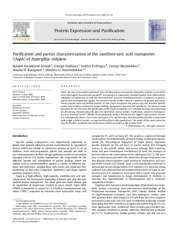 (PDF) Purification and partial characterization of the xanthine-uric ...