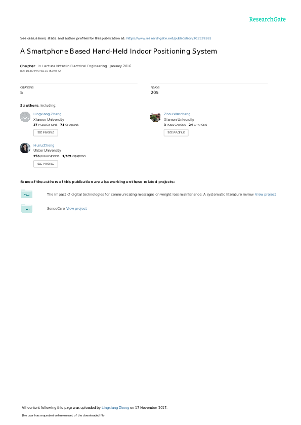 (PDF) A Smartphone Based Hand-Held Indoor Positioning System