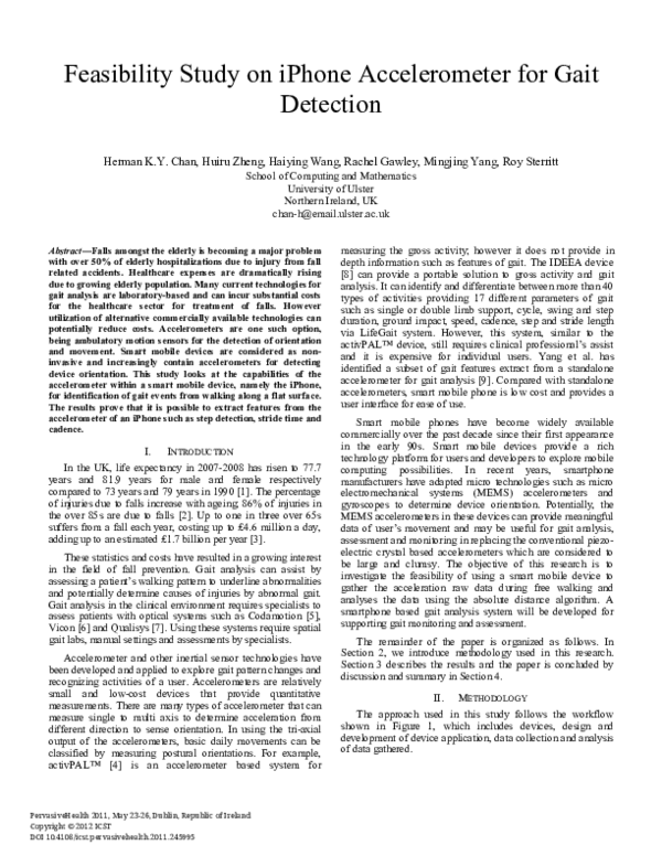 (PDF) Feasibility Study on iPhone Accelerometer for Gait Detection