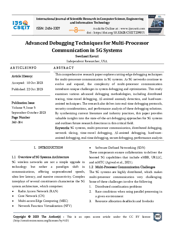(PDF) Advanced Debugging Techniques for Multi-Processor Communication in 5G Systems