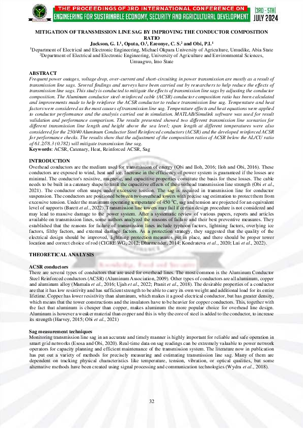 (PDF) MITIGATION OF TRANSMISSION LINE SAG BY IMPROVING THE CONDUCTOR ...