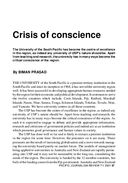 (PDF) Crisis of conscience