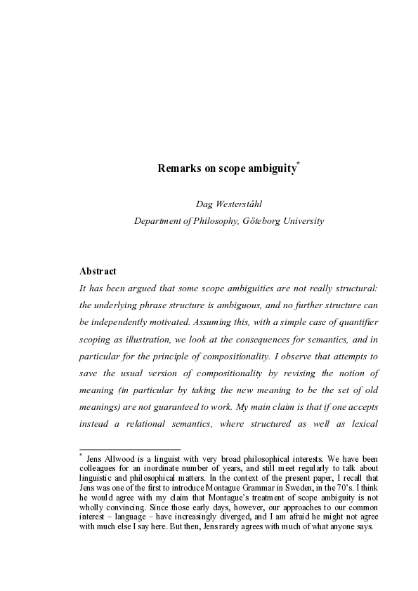 (PDF) Remarks on scope ambiguity