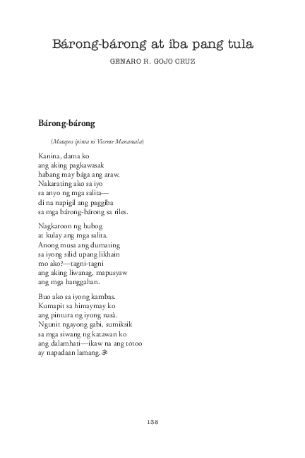 (PDF) Bárong-bárong at iba pang tula Bárong-bárong (Matapos ipinta ni ...