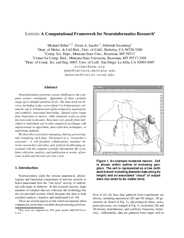 (PDF) LOGOS: a computational framework for neuroinformatics research
