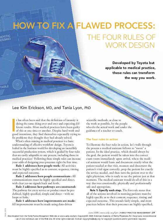 (PDF) How to fix a flawed process: the four rules of work design