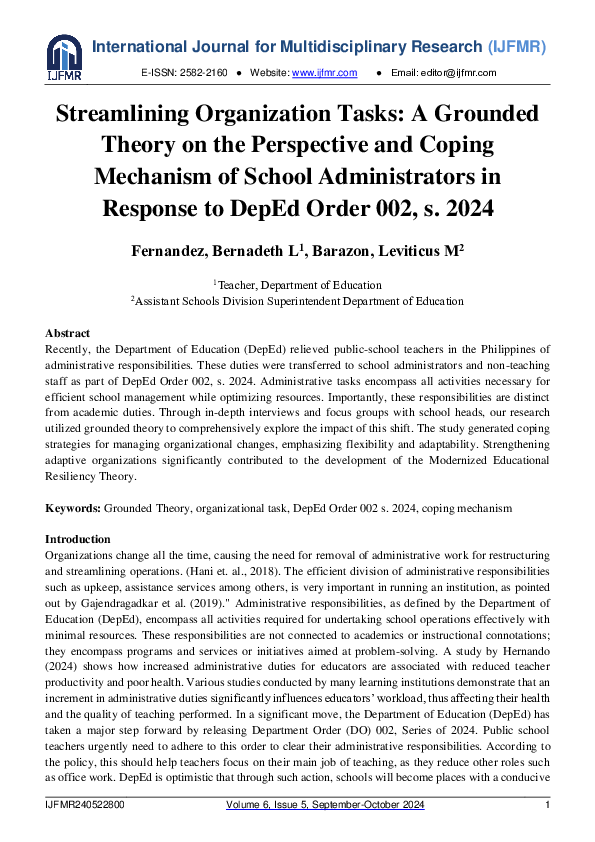 (PDF) Streamlining Organization Tasks: A Grounded Theory on the ...