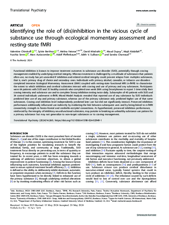 (PDF) Identifying the role of (dis)inhibition in the vicious cycle of ...
