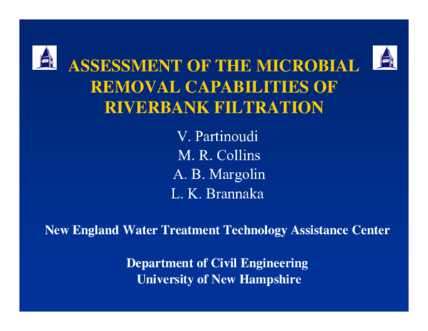 (PDF) Assessment of the microbial removal capabilities of riverbank ...