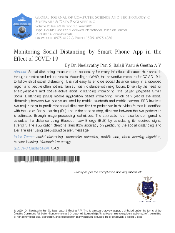(PDF) Monitoring Social Distancing by Smart Phone App in the effect of ...