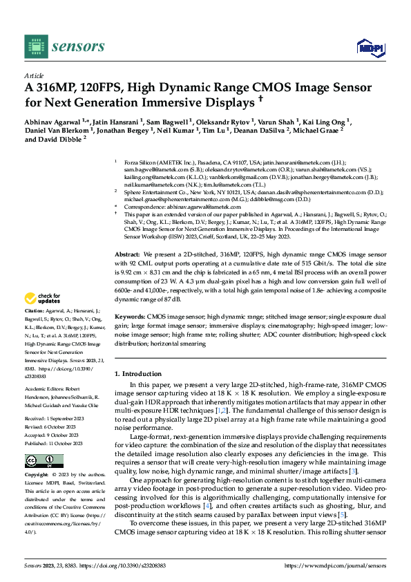 (PDF) A 316MP, 120FPS, High Dynamic Range CMOS Image Sensor for Next Generation Immersive Displays