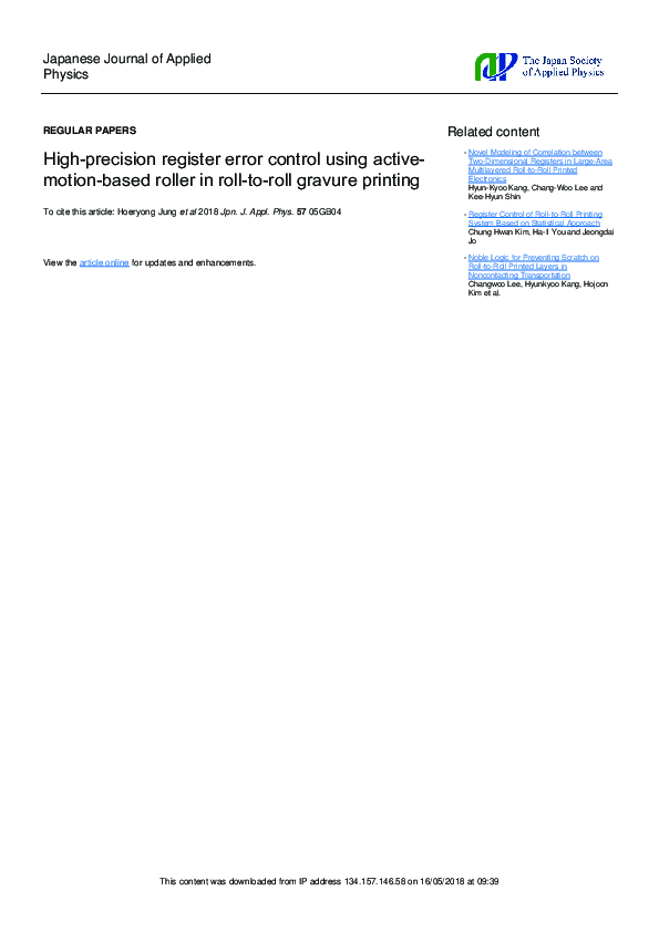 (PDF) High-precision register error control using active-motion-based roller in roll-to-roll ...