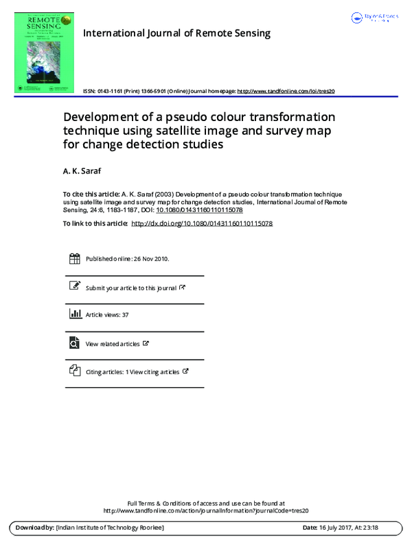 (PDF) Development of a pseudo colour transformation technique using ...