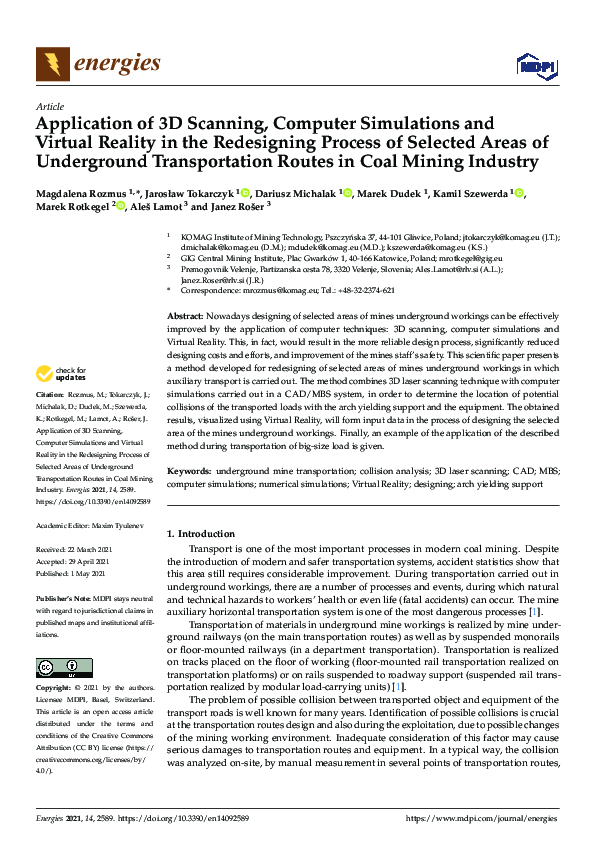 (PDF) Application of 3D Scanning, Computer Simulations and Virtual Reality in the Redesigning ...