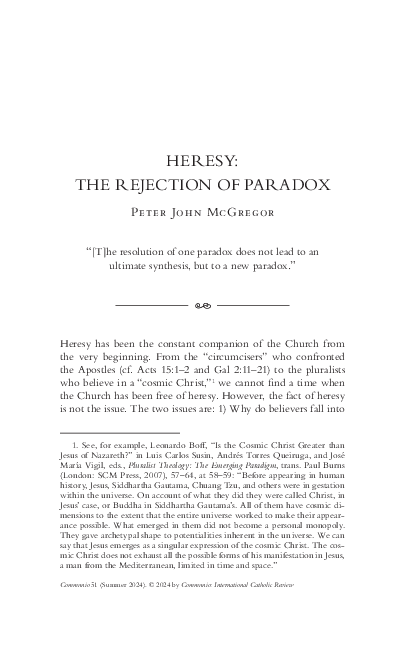 (PDF) HERESY: THE REJECTION OF PARADOX