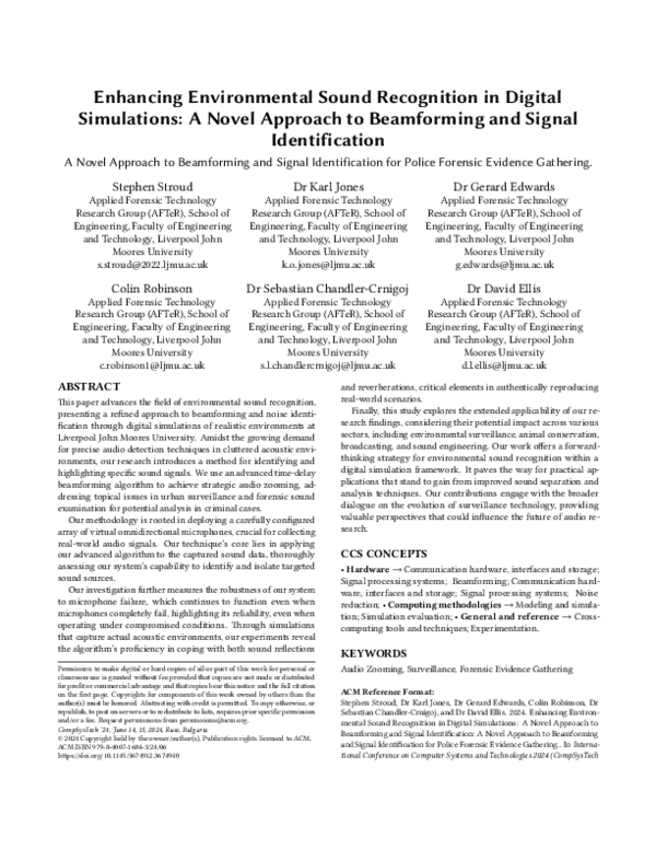 (PDF) Enhancing Environmental Sound Recognition in Digital Simulations: A Novel Approach to ...