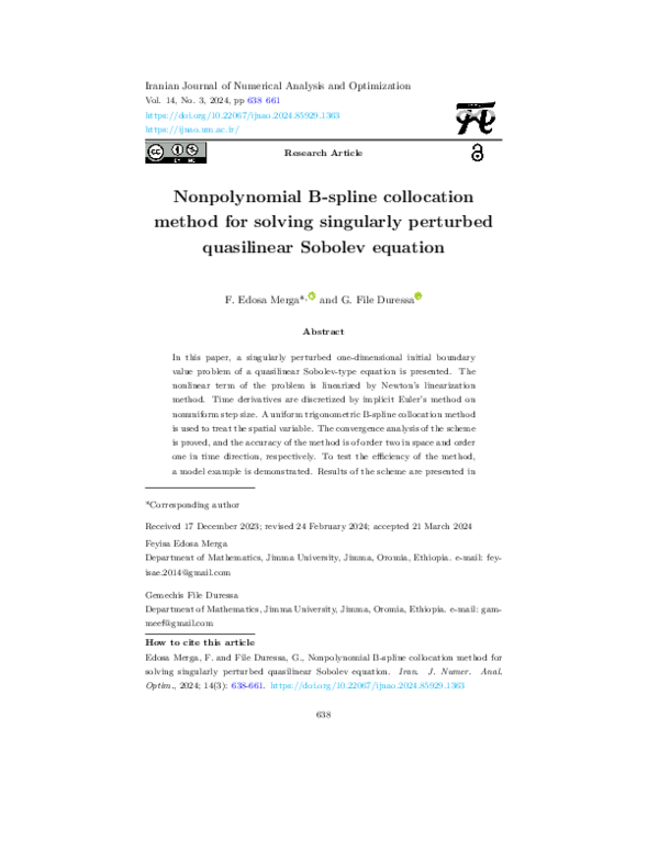 Pdf Nonpolynomial B Spline Collocation Method For Solving Singularly