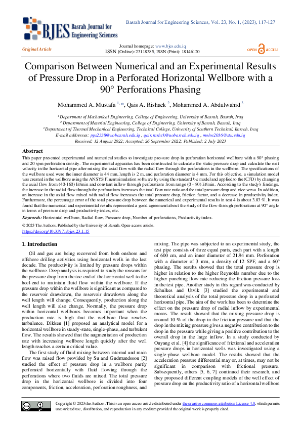 (PDF) Comparison Between Numerical and an Experimental Results of ...