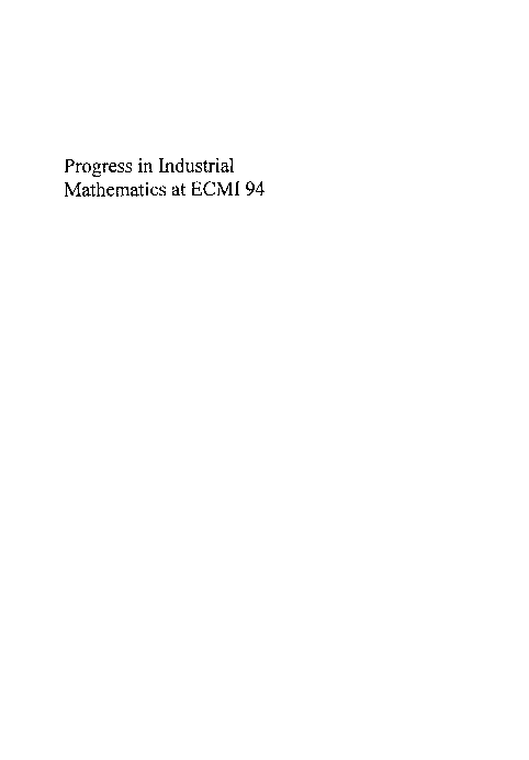 (PDF) Progress in Industrial Mathematics at ECMI 94 | Michael Striebel ...
