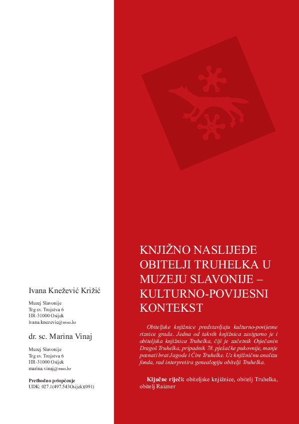 (PDF) Literary Heritage of the Truhelka Family in the Museum of ...