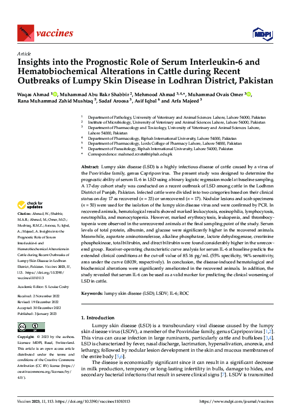 (PDF) Insights into the Prognostic Role of Serum Interleukin-6 and ...