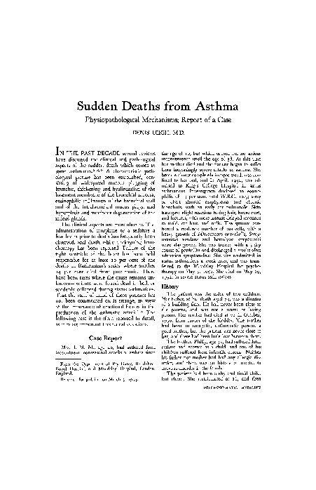 (PDF) Sudden Deaths from Asthma