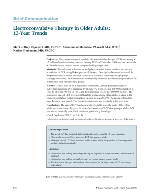 (PDF) Electroconvulsive therapy in older adults: 13-year trends ...