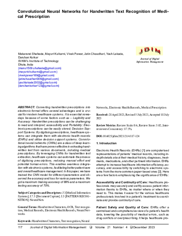(PDF) Convolutional Neural Networks for Handwritten Text Recognition of ...