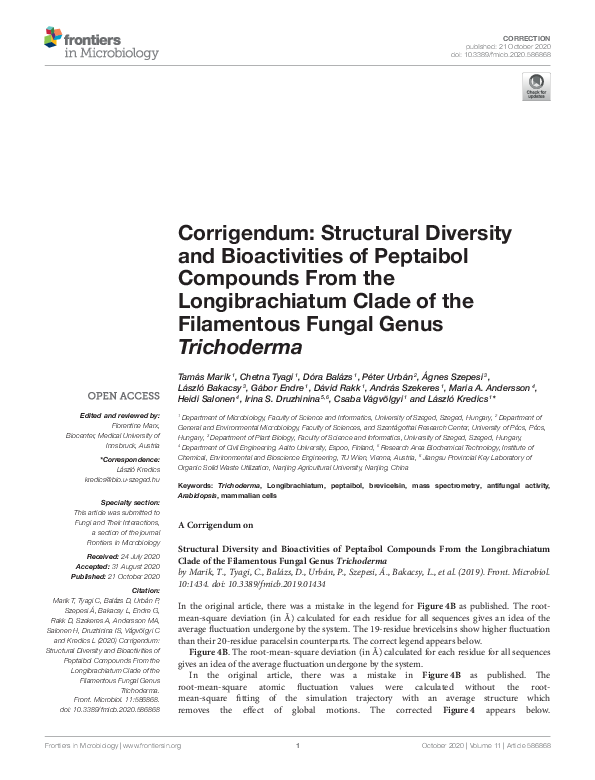 (PDF) Corrigendum: Structural Diversity and Bioactivities of Peptaibol Compounds From the ...