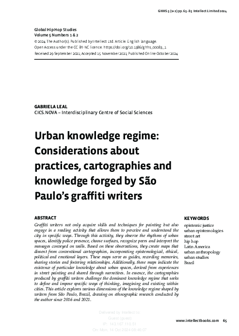 (PDF) Urban knowledge regime: Considerations about practices ...