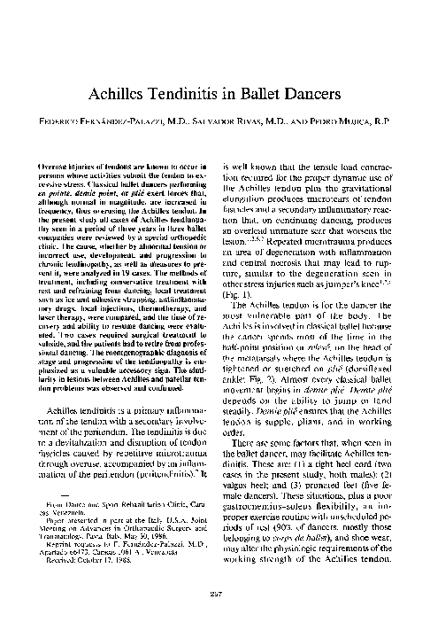 (PDF) Achilles Tendinitis in Ballet Dancers