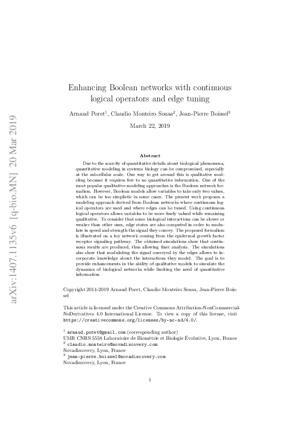 (PDF) A logic-based modeling derived from boolean networks: adding fuzzy logic and edge tuning