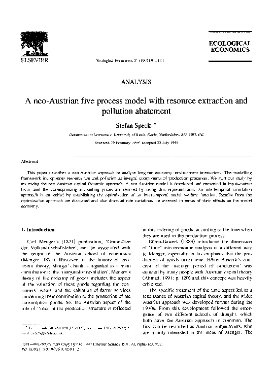 (PDF) A neo-Austrian five process model with resource extraction and ...