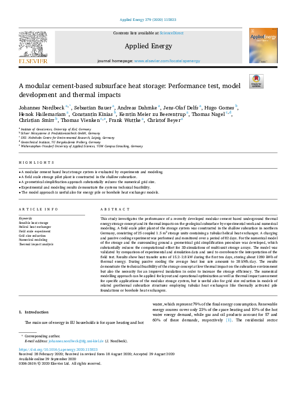 (PDF) A modular cement-based subsurface heat storage: Performance test ...