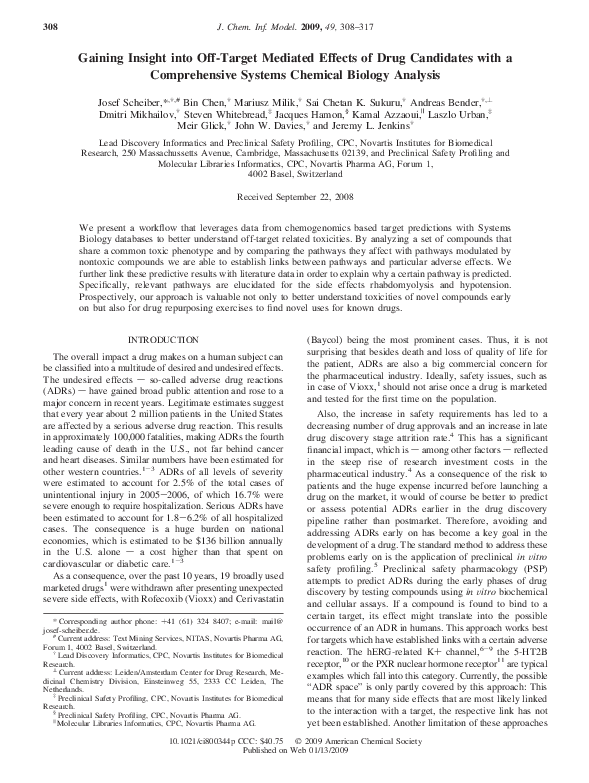 (PDF) Gaining Insight into Off-Target Mediated Effects of Drug ...