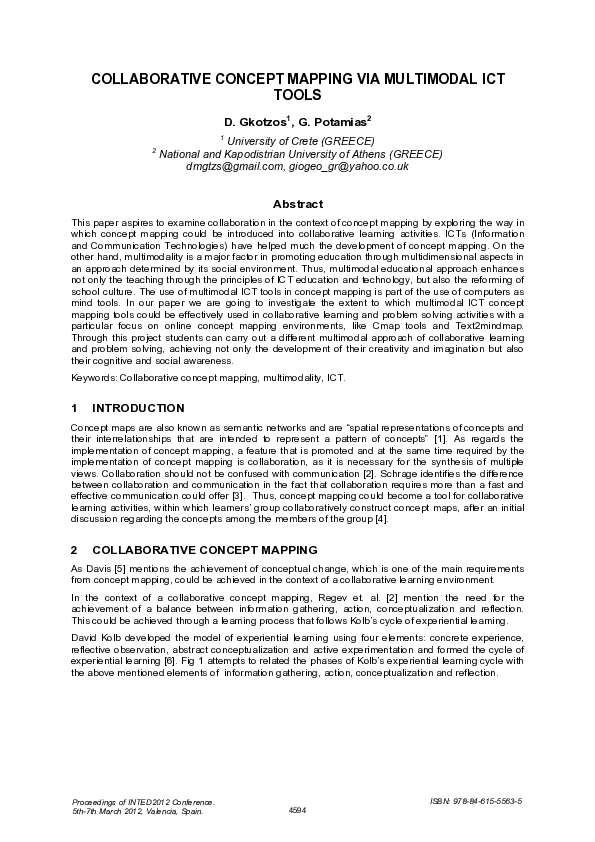 (PDF) Collaborative Concept Mapping via Multimodal Ict Tools