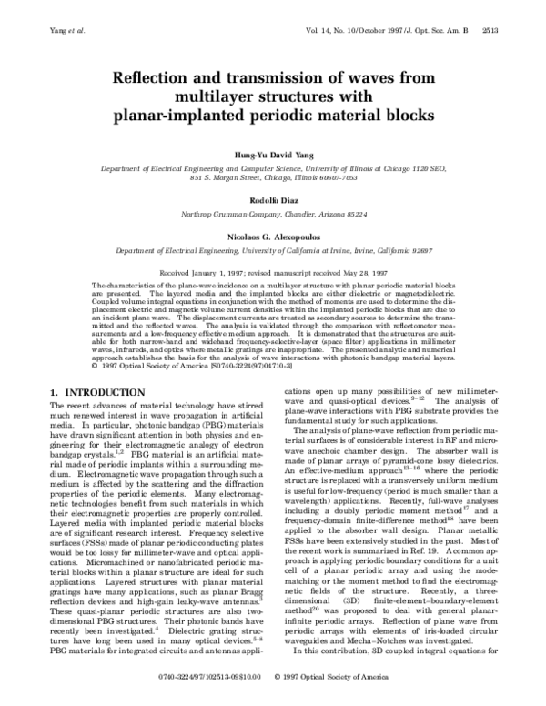 Reflection and transmission of waves from multilayer structures with ...