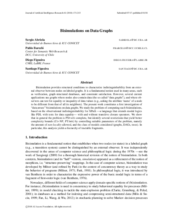 (PDF) Bisimulations on Data Graphs