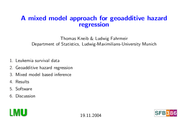 (PDF) A Mixed Model Approach for Geoadditive Hazard Regression