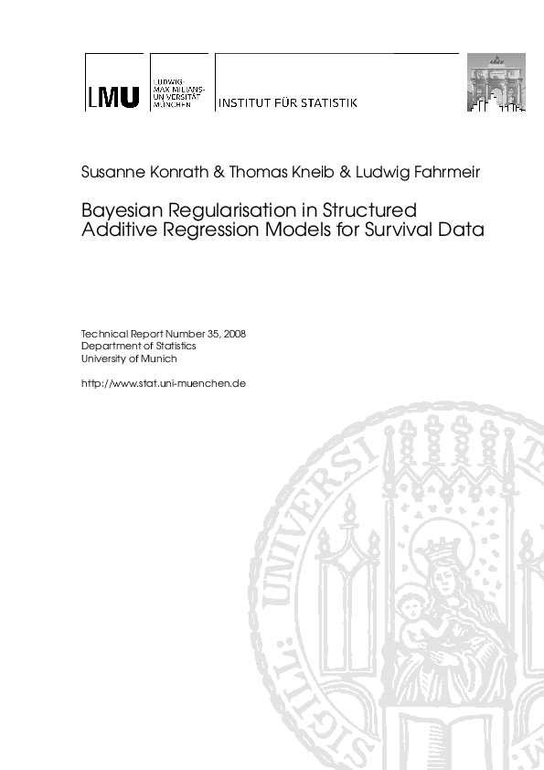 (PDF) Bayesian regularisation in structured additive regression: a unifying perspective on ...