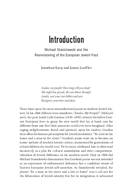 (PDF) Michael Stanislawski and the Reenvisioning of the European Jewish ...