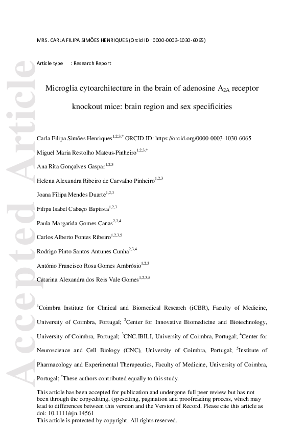 (PDF) Microglia cytoarchitecture in the brain of adenosine A2A receptor ...
