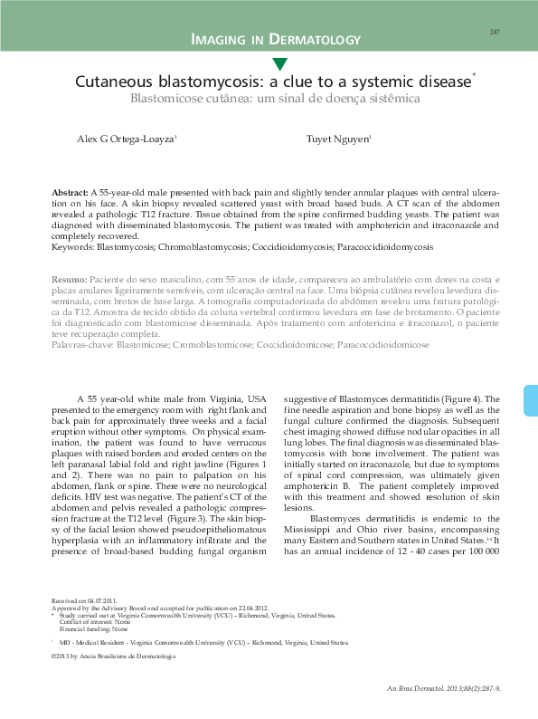 (PDF) Cutaneous blastomycosis: a clue to a systemic disease