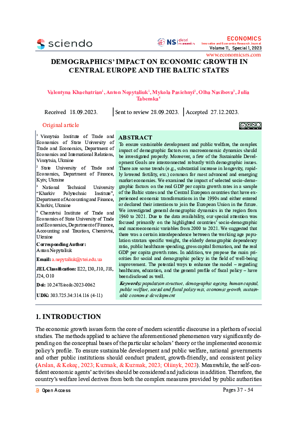 (PDF) Demographics’ Impact on Economic Growth in Central Europe and the ...