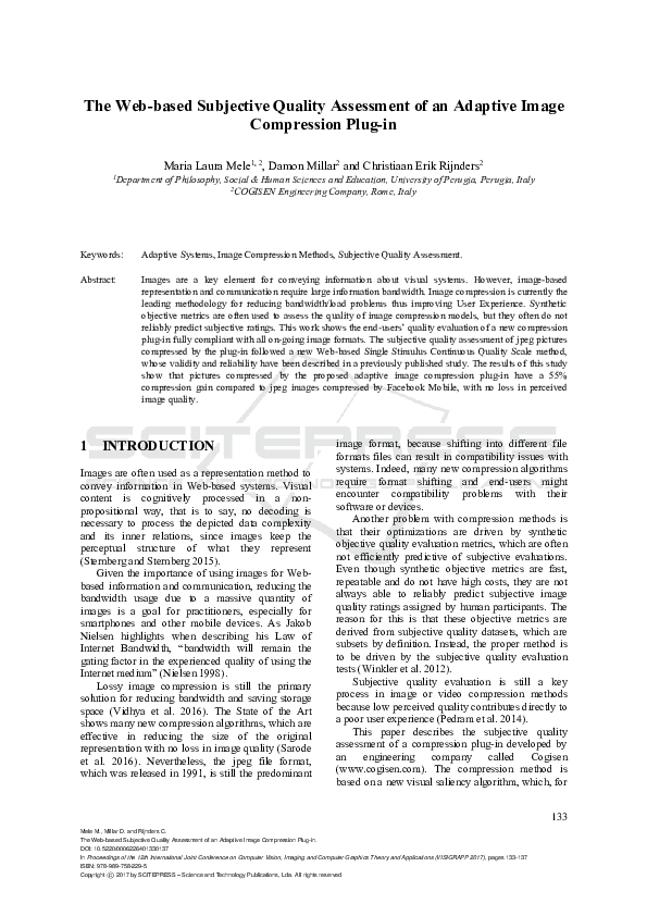 (PDF) The Web-based Subjective Quality Assessment of an Adaptive Image Compression Plug-in ...